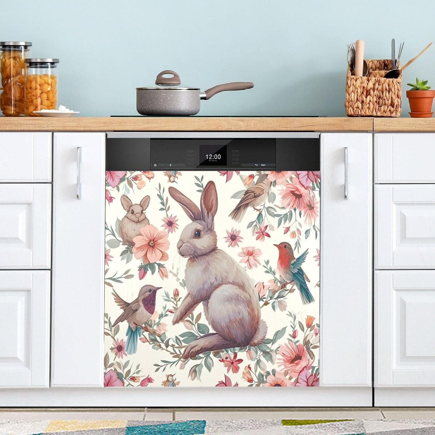 Easter Bunny Dishwasher Magnet Cover, Kitchen Dish Washer Door Panel ...