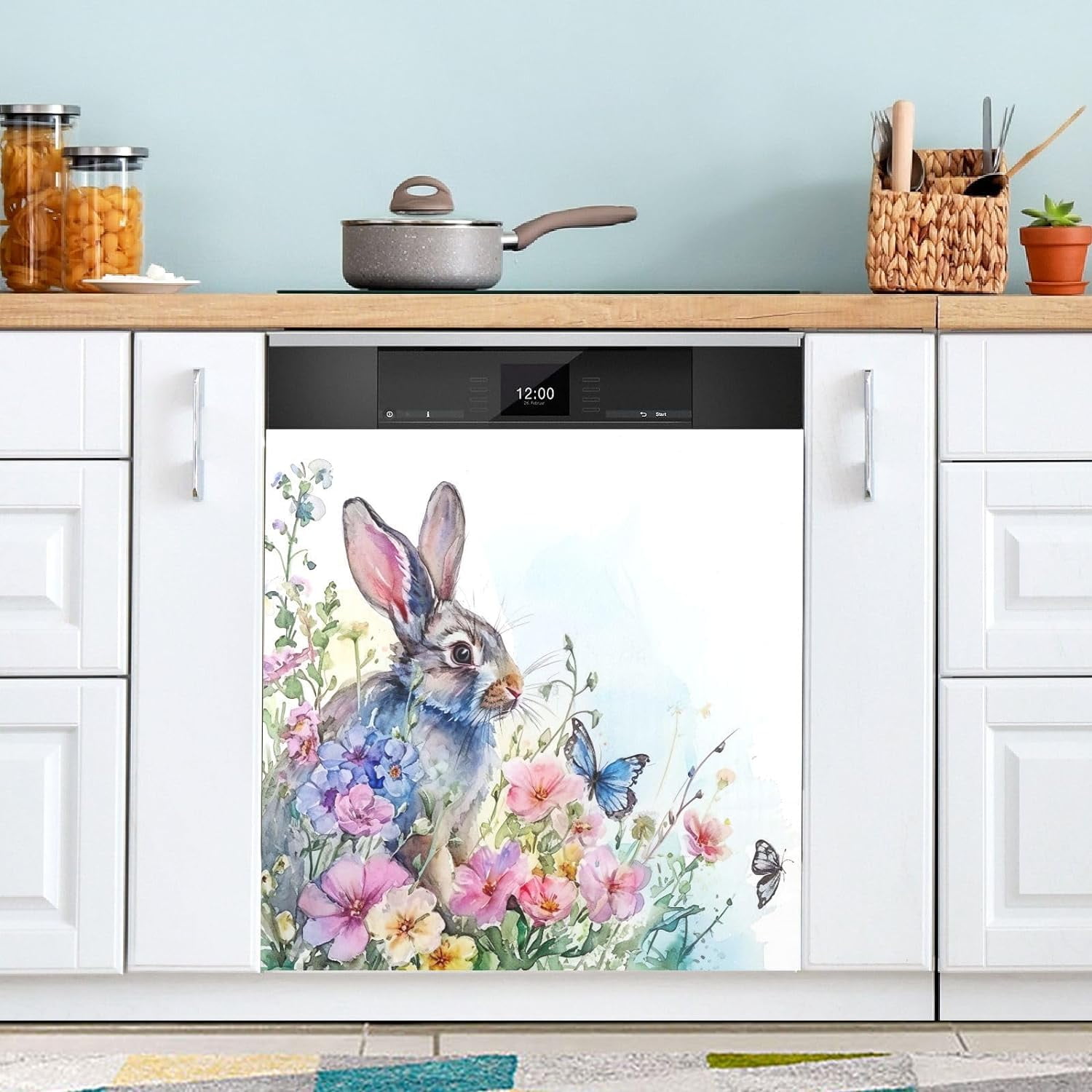 Easter Bunny Dishwasher Magnet Cover, Kitchen Dish Washer Door Panel ...