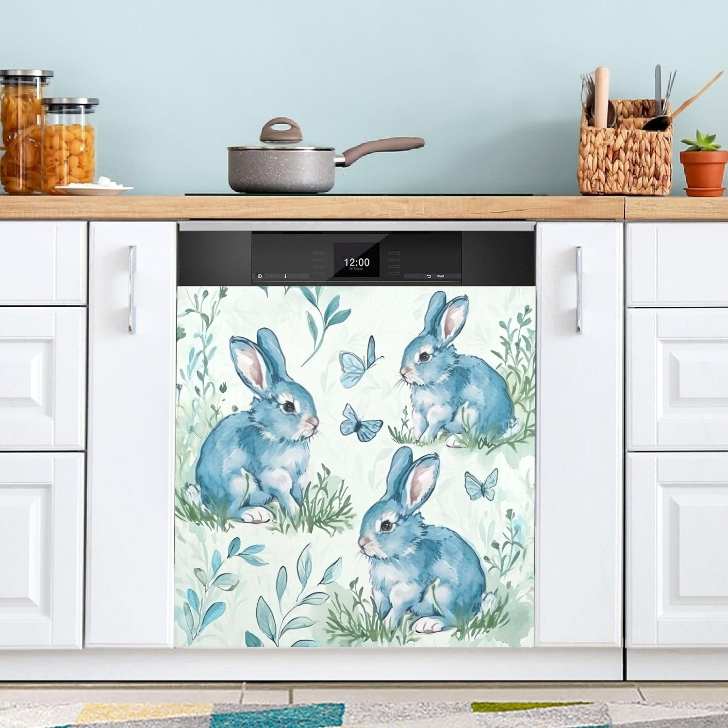 Easter Bunny Dishwasher Magnet Cover, Kitchen Dish Washer Door Panel ...