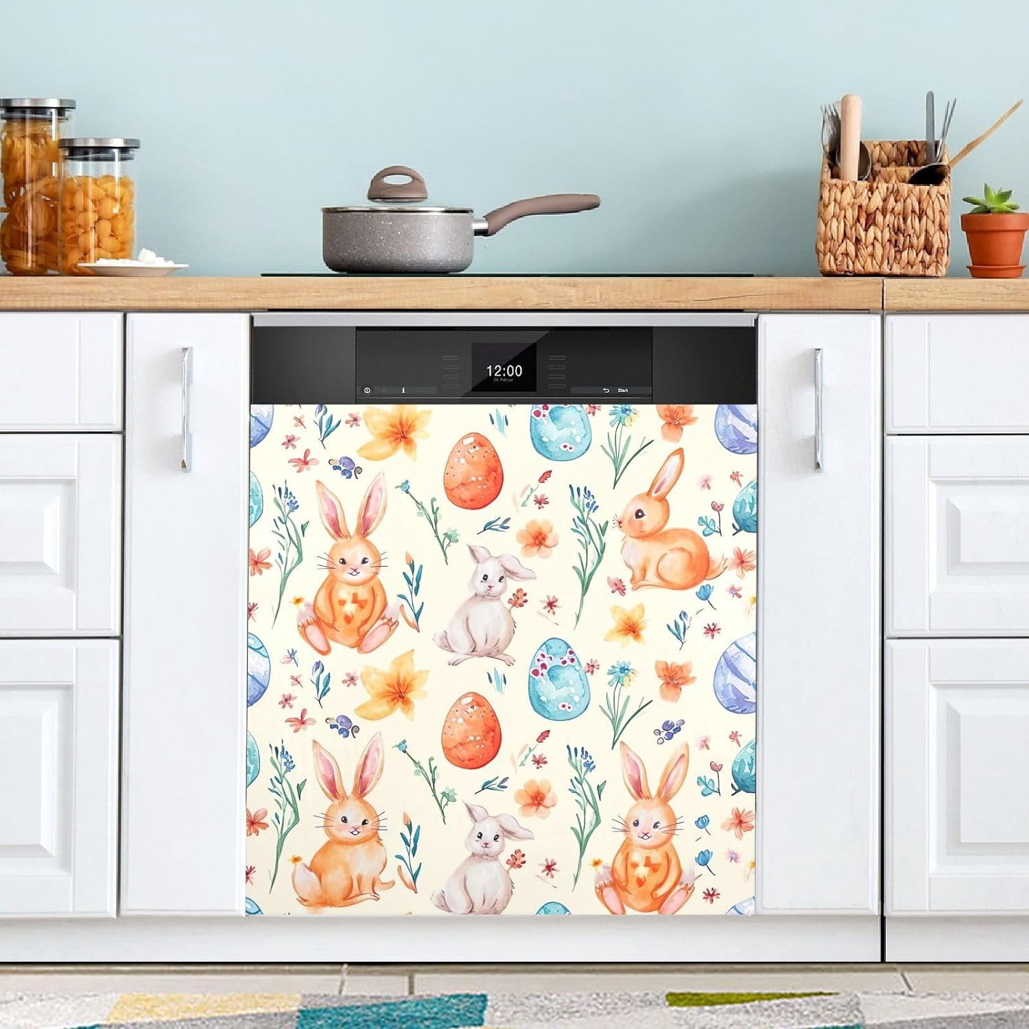 Easter Bunny Dishwasher Magnet Cover, Kitchen Dish Washer Door Panel ...