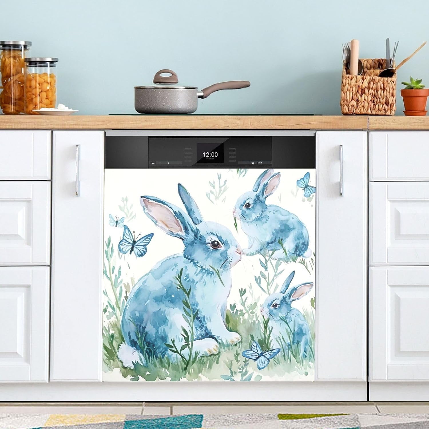 Easter Bunny Dishwasher Magnet Cover, Kitchen Dish Washer Door Panel ...