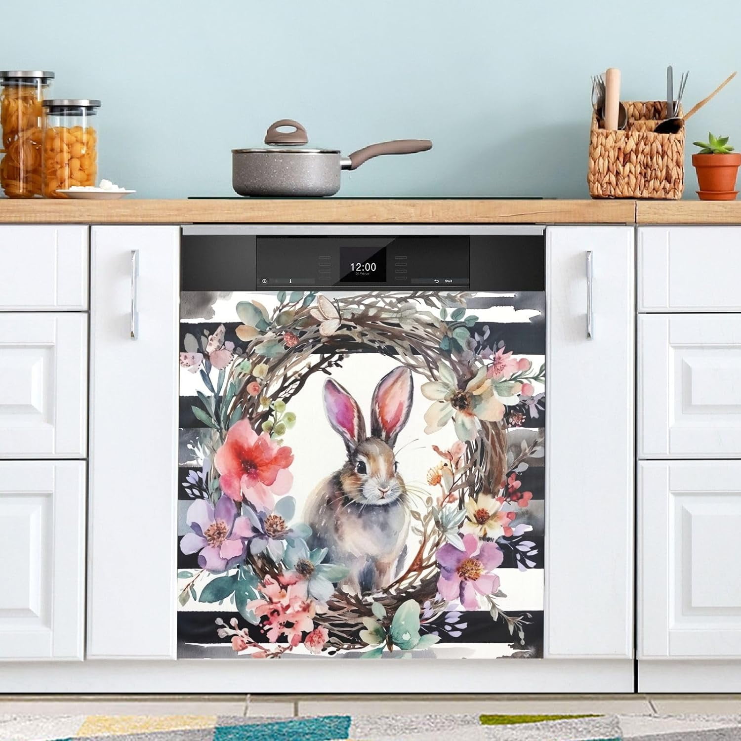 Easter Bunny Dishwasher Magnet Cover, Kitchen Dish Washer Door Panel ...