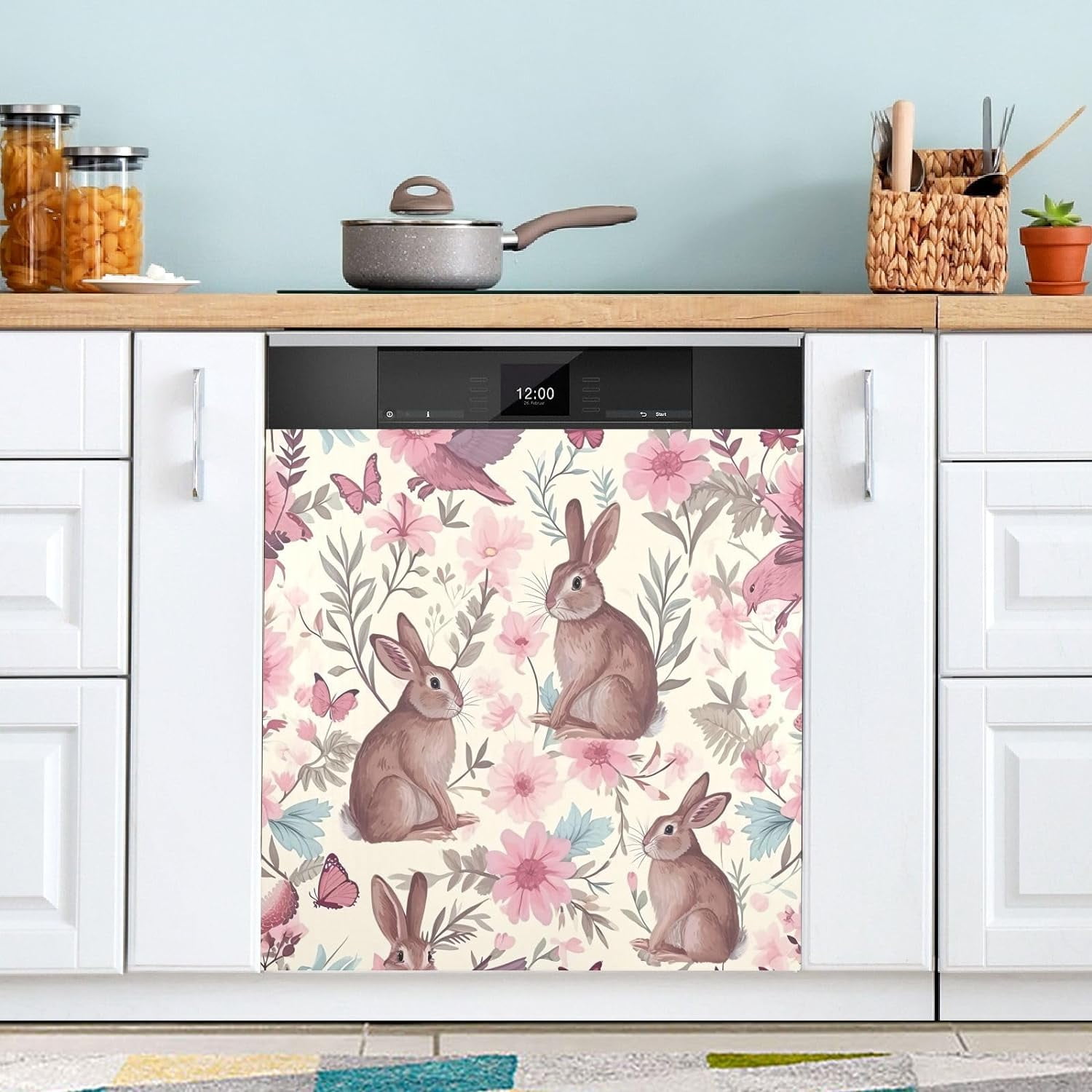 Easter Bunny Dishwasher Magnet Cover, Kitchen Dish Washer Door Panel ...