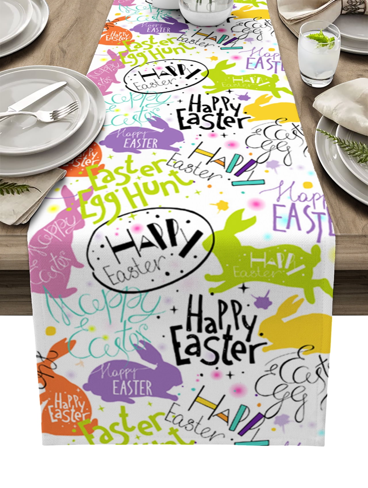 Easter Bunny Doodle Table Runner Country r Tablecloths Table Mats for ...