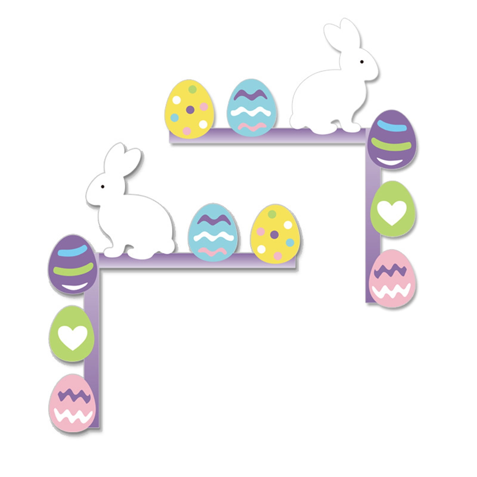 Easter Bunny Door Corner Decor Set 2 Piece, Features Two Unique Bunny ...
