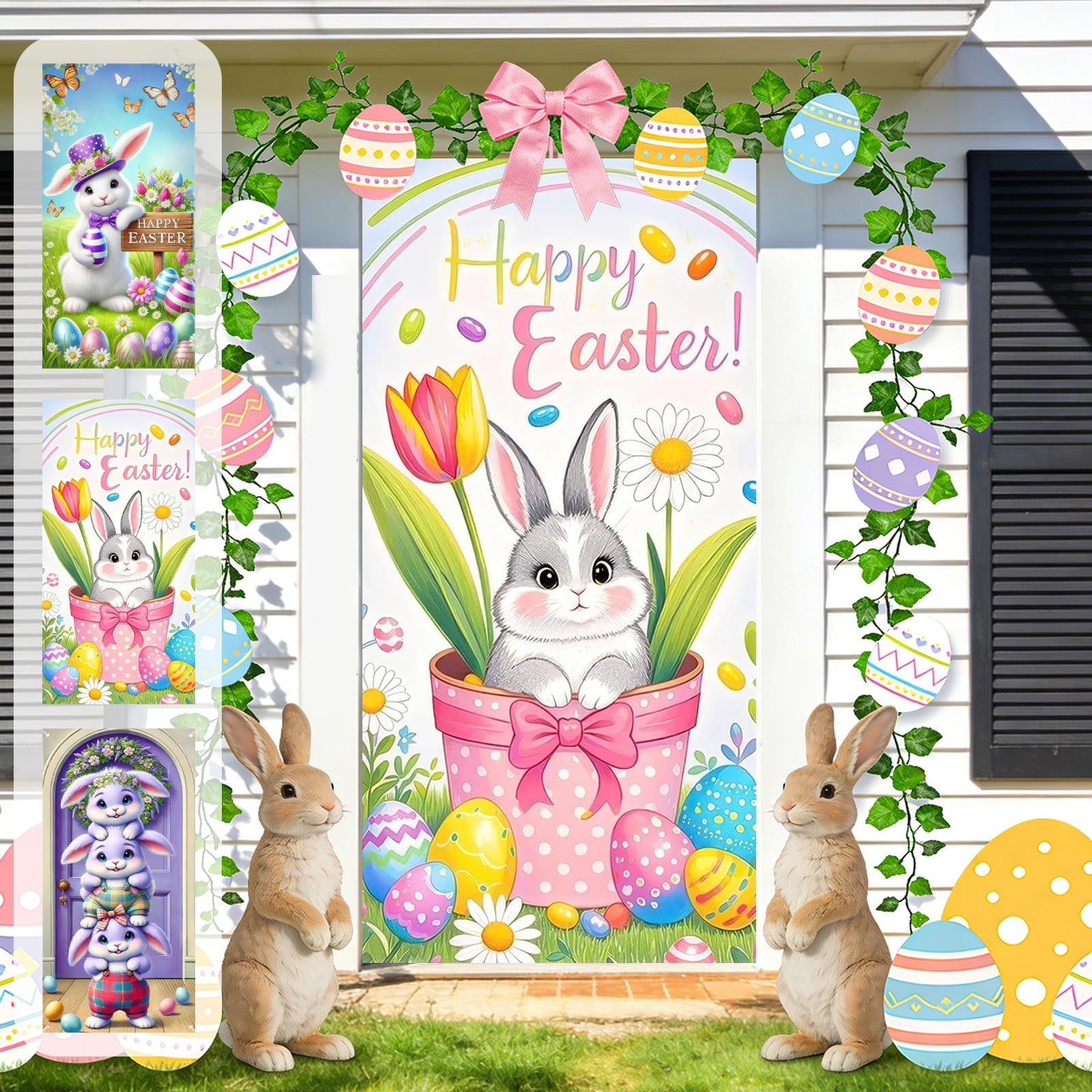 Easter Bunny Door Curtain & Cover - Large Festive Decor For Party, Room ...