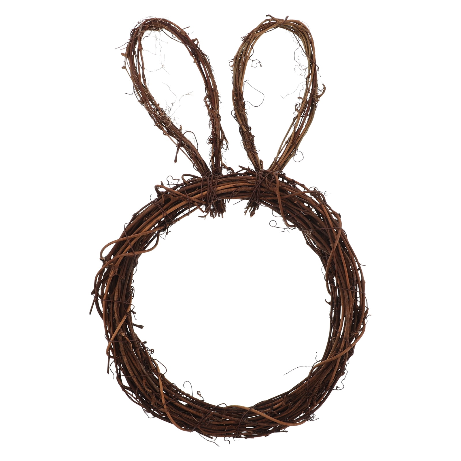 Easter Bunny Door Wreath Natural Grapevine Rabbit Shaped Garland Spring ...