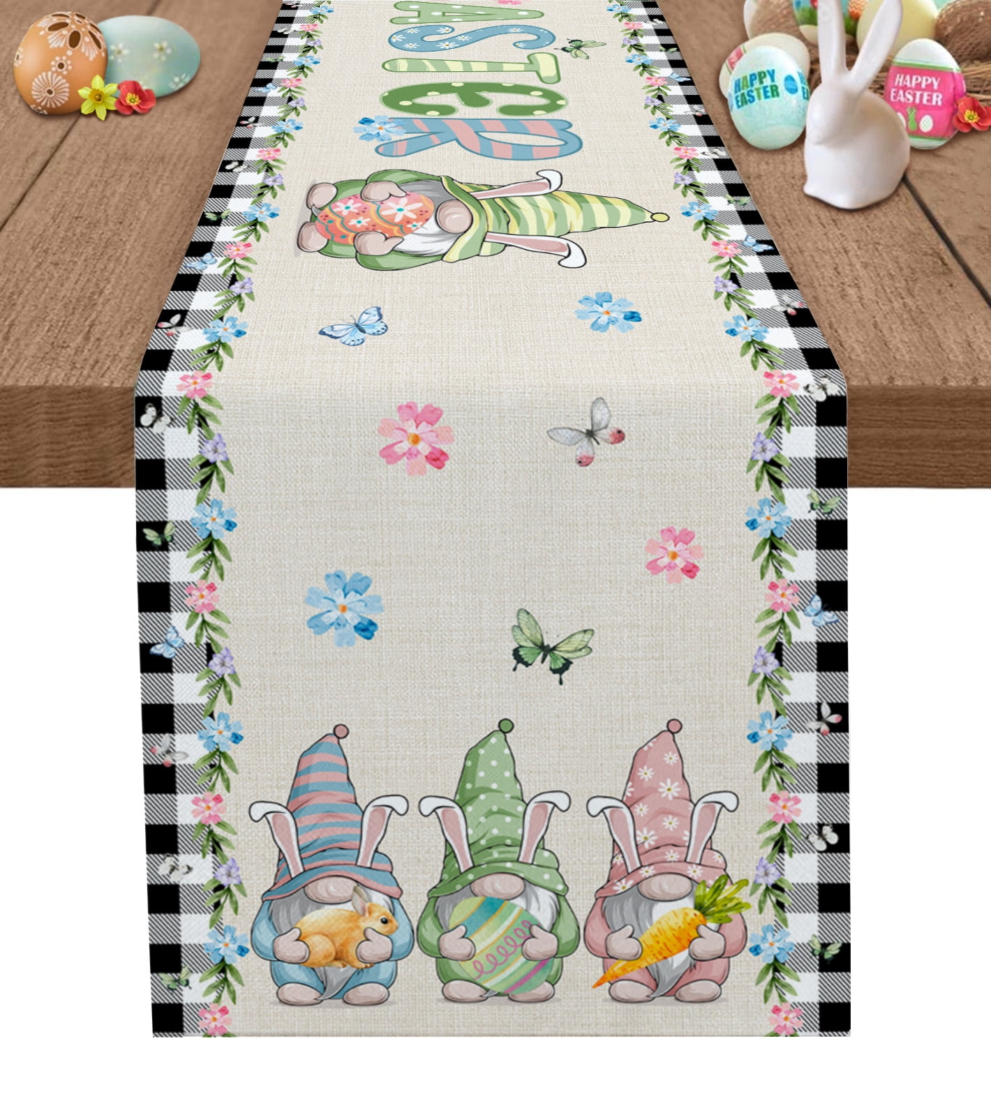 Easter Bunny Dwarf Egg Flower Table Runners Modern Wedding Tablecloths ...