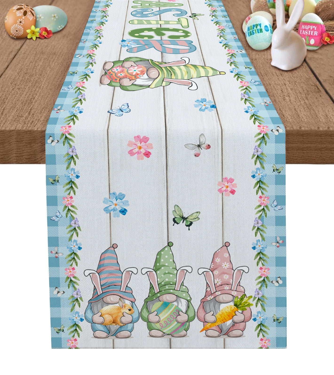 Easter Bunny Dwarf Egg Flower Table Runners Modern Wedding Tablecloths Party r Table Runner ...