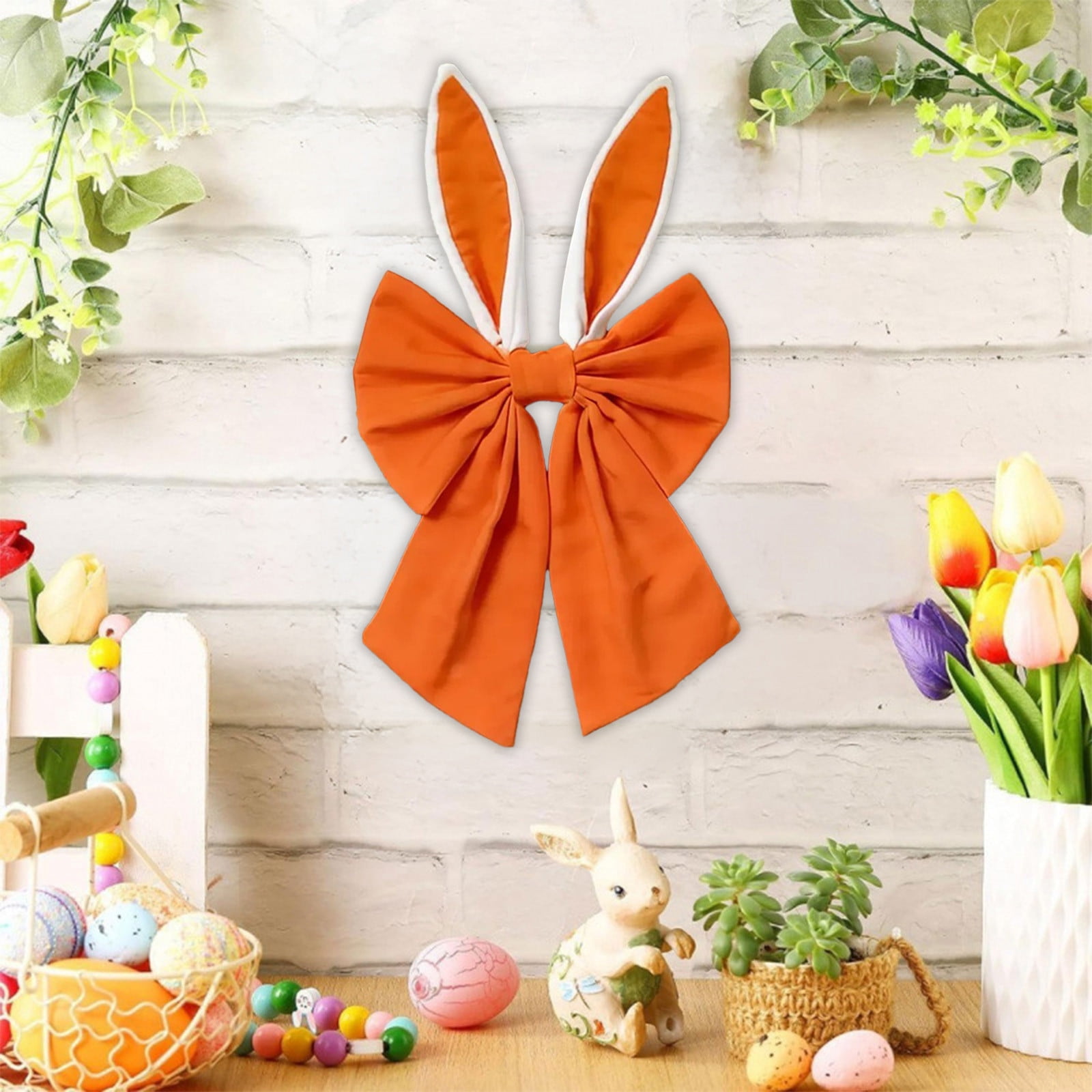 Easter Bunny Ear Bow Pendant for Christmas Party Home Decoration Spring ...