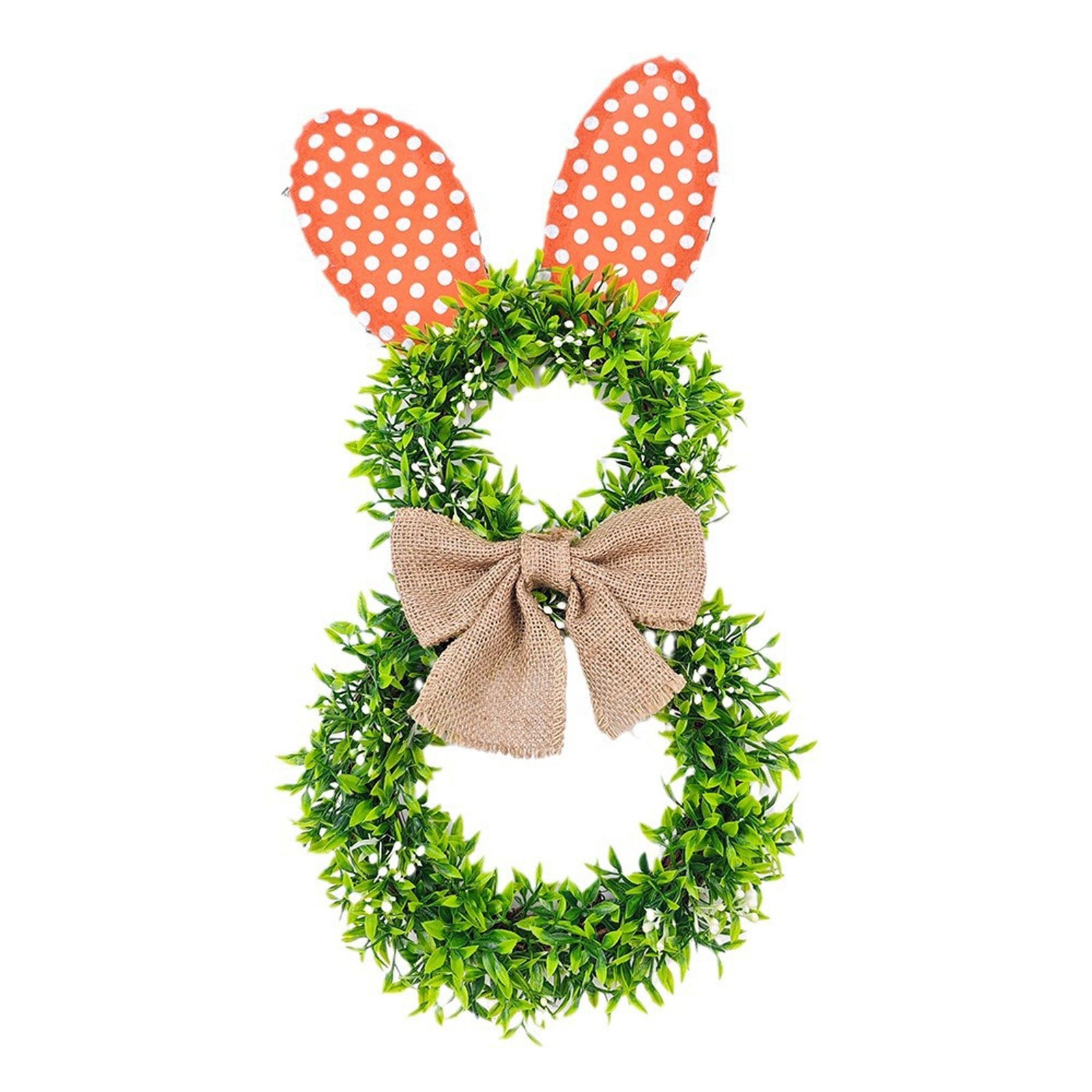Easter Bunny Ear Decorative Wreath,19.6x9.8inch Artificial Easter Wreath, Easter Hanging Vines ...