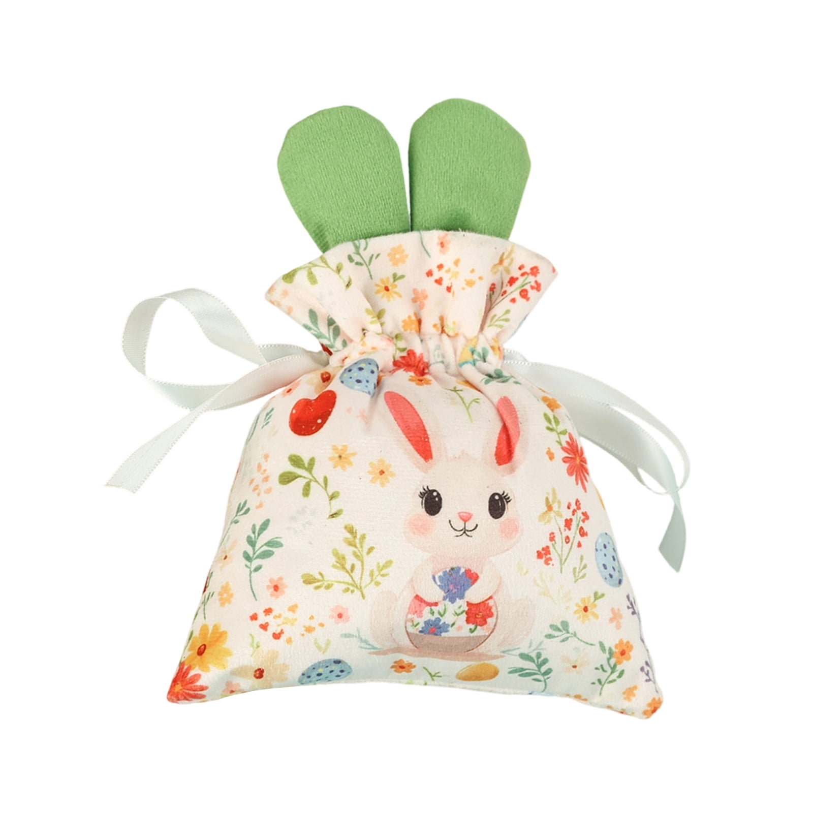 Easter Bunny Ear Drawstring Pouch, Green Candy Storage Bag, 6.3×7.5 ...