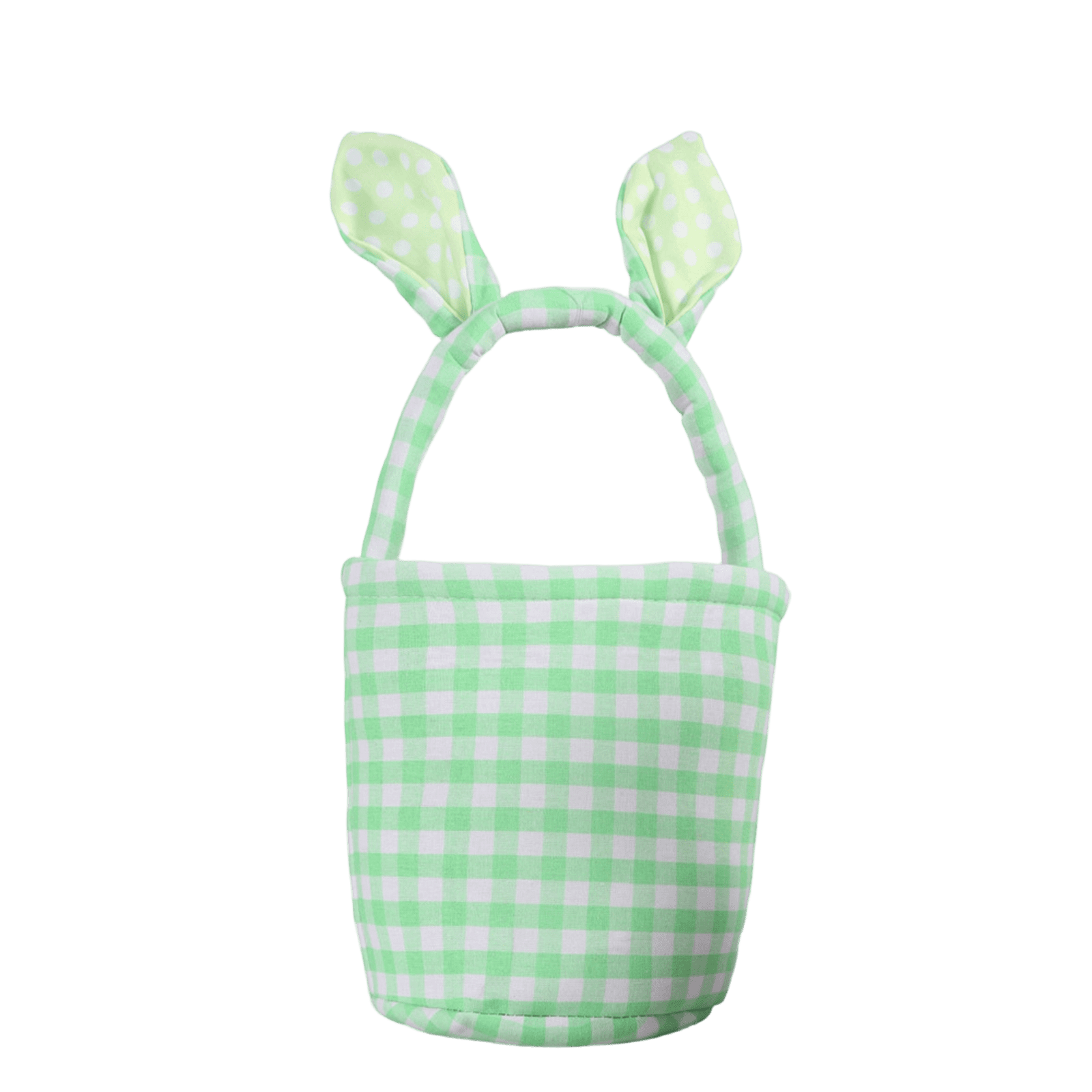 Easter Bunny Ear Gingham Basket, Cute Grid Storage Tote With Handle For ...