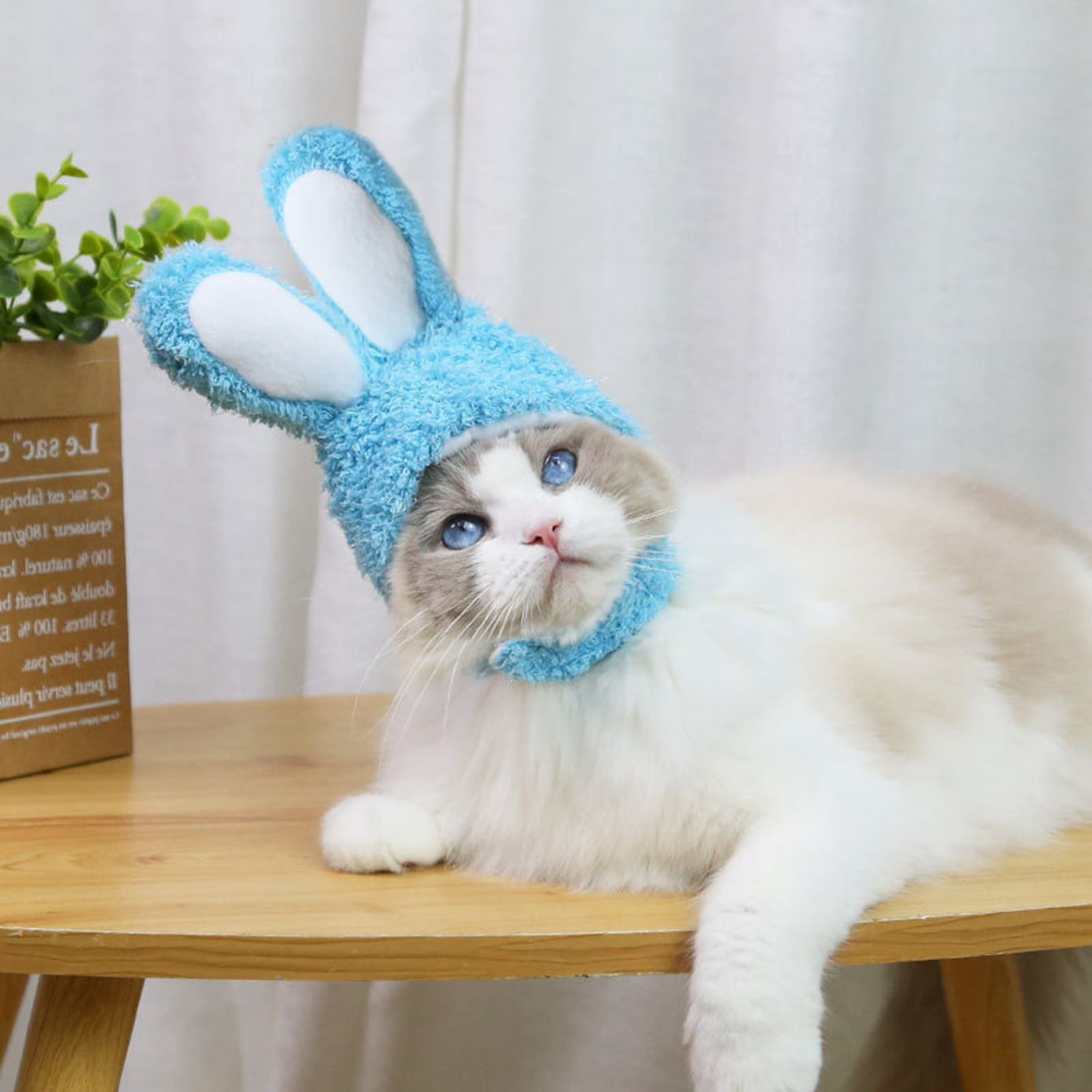 Easter Bunny Ears Costume with Bow Tie, Funny Holiday Pet Clothing Set ...