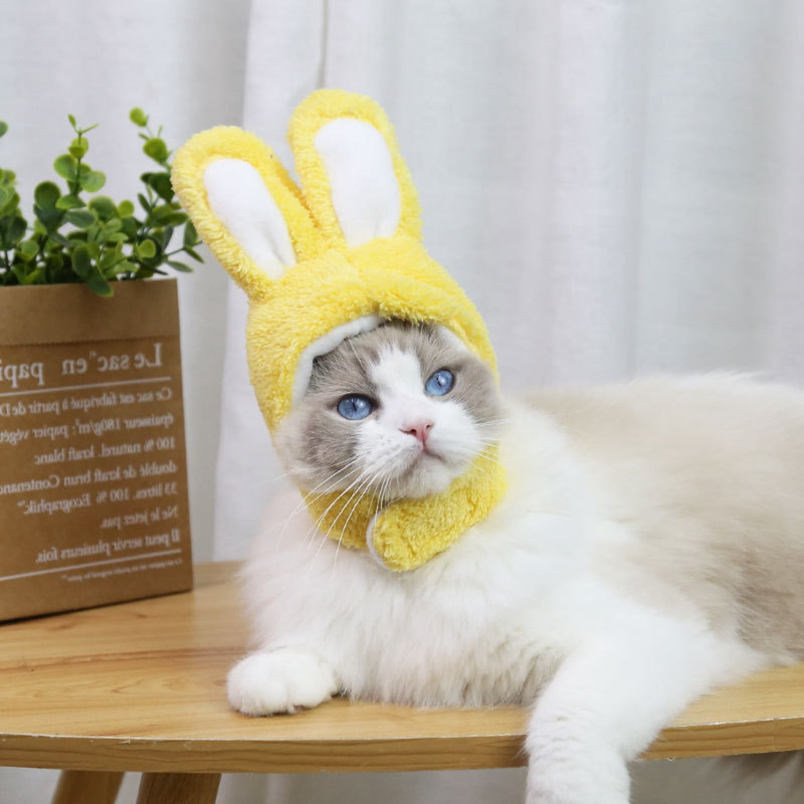 Easter Bunny Ears Costume with Bow Tie, Funny Holiday Pet Clothing Set ...