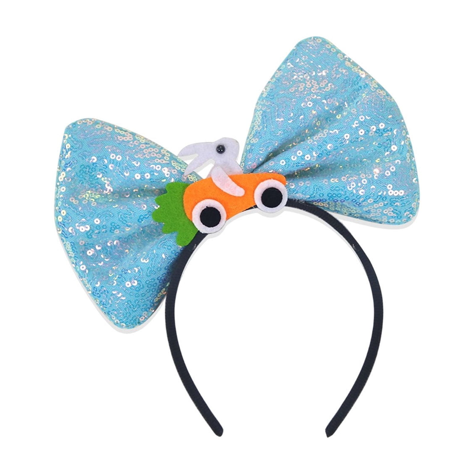 Easter Bunny Ears Headband with Sequins Bow Party Festival Hair ...