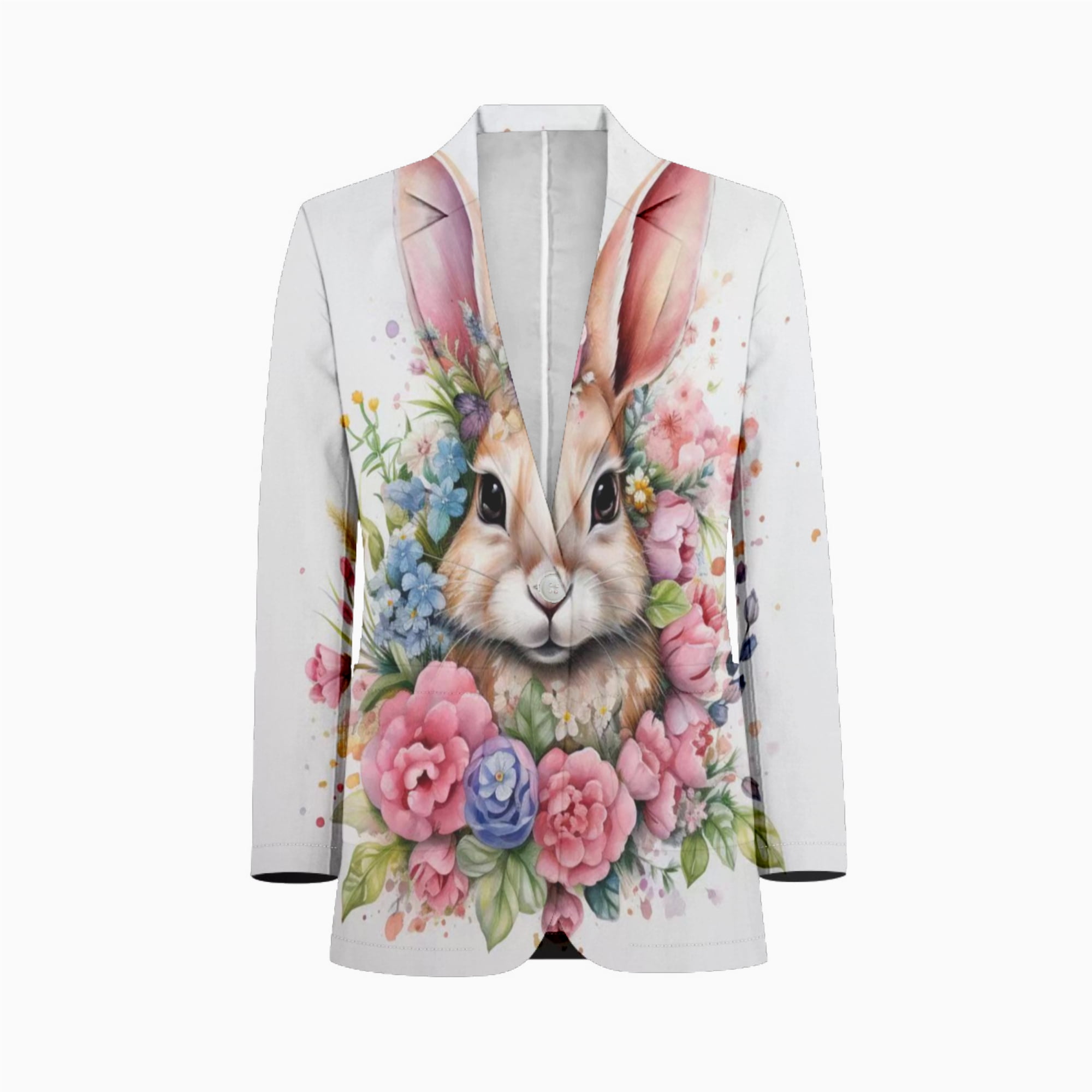 Easter Bunny Easter Bunny Flowers Mens Suits Shawl Collar Slim Fit Suit ...