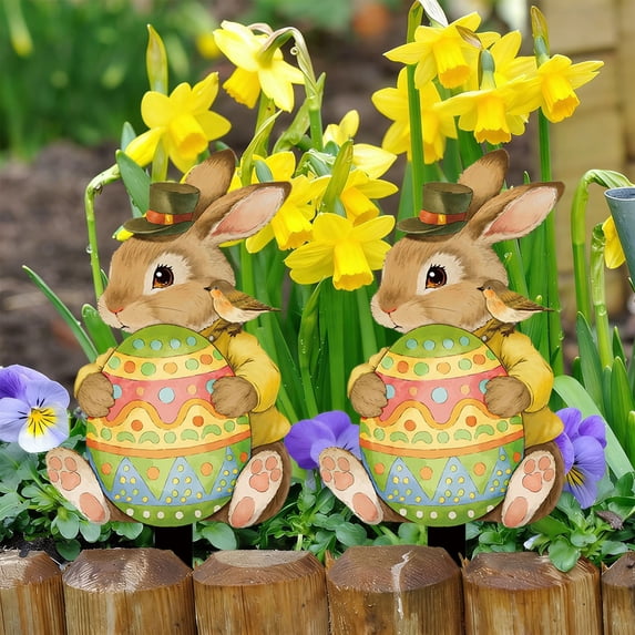 Easter Bunny Easter Egg Dwarf Garden Decoration Ground Insertion ...