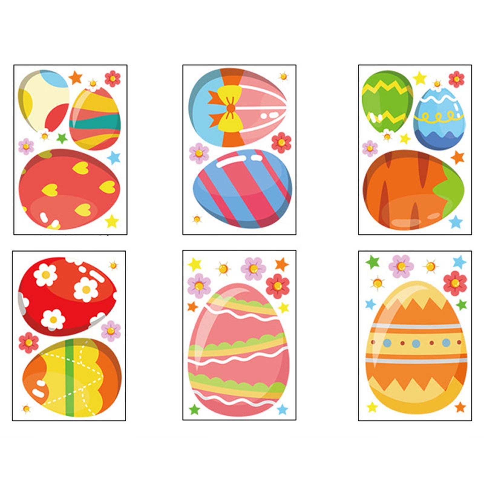 Easter Bunny Easter Window Clings Easter Eggs Window Stickers Reusable ...