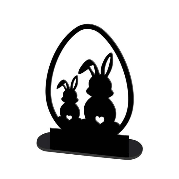 Easter Bunny Egg Acrylic Holiday Desktop Table Decoration Hollow ...