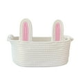 Easter Bunny Egg Basket - Cartoon Rabbit Design, Pink & White, Portable ...