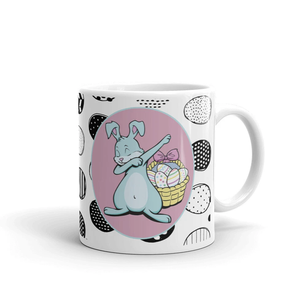 Easter Bunny Egg Basket Rabbit Coffee Tea Ceramic Mug Office Work Cup ...