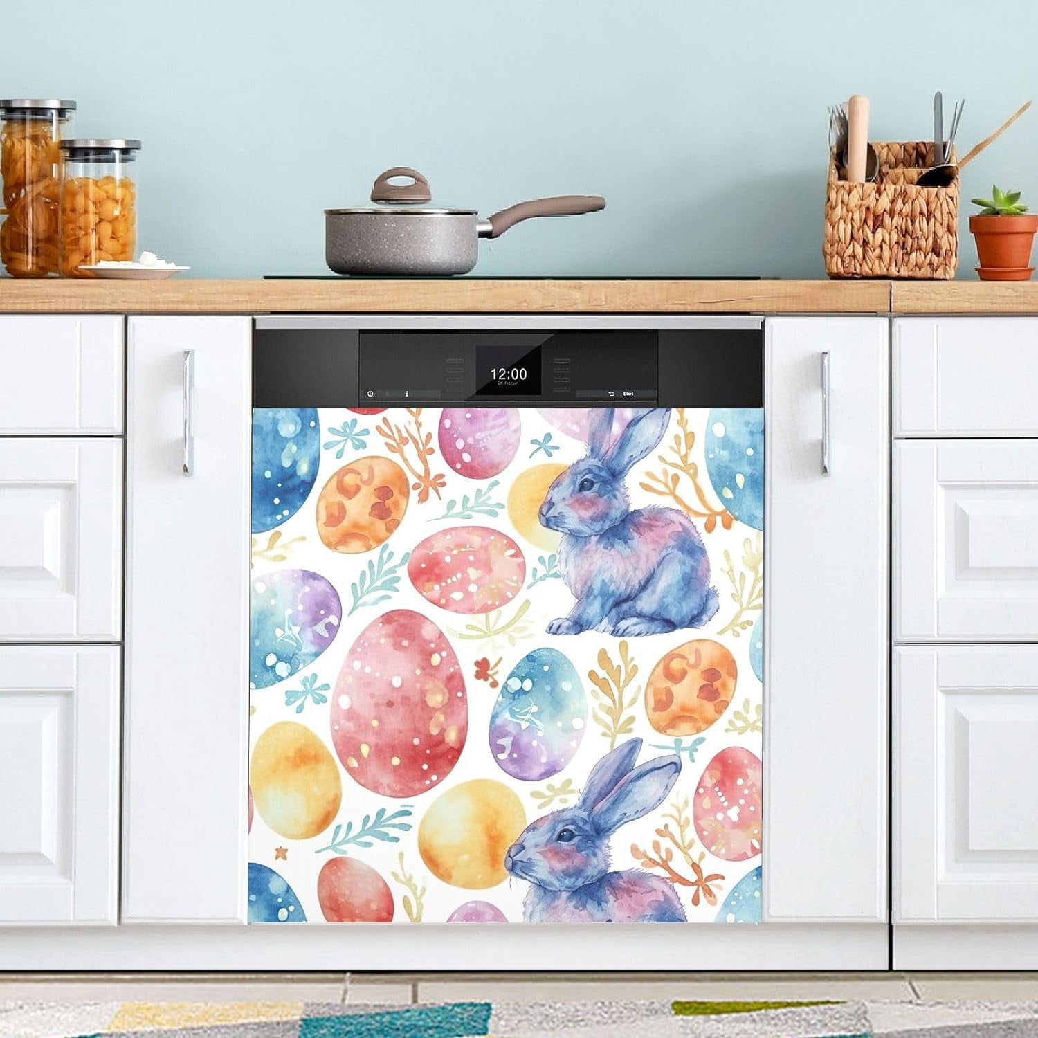 Easter Bunny Egg Dishwasher Magnet Cover, Kitchen Dish Washer Door ...