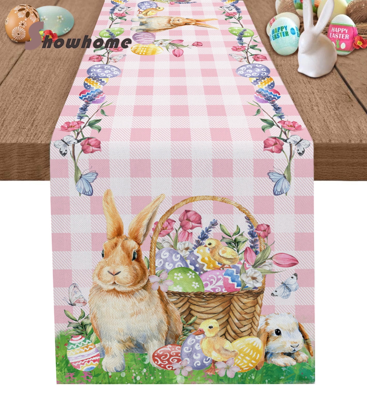 Easter Bunny Egg Duck Flower Table Runners Modern Wedding Tablecloths ...