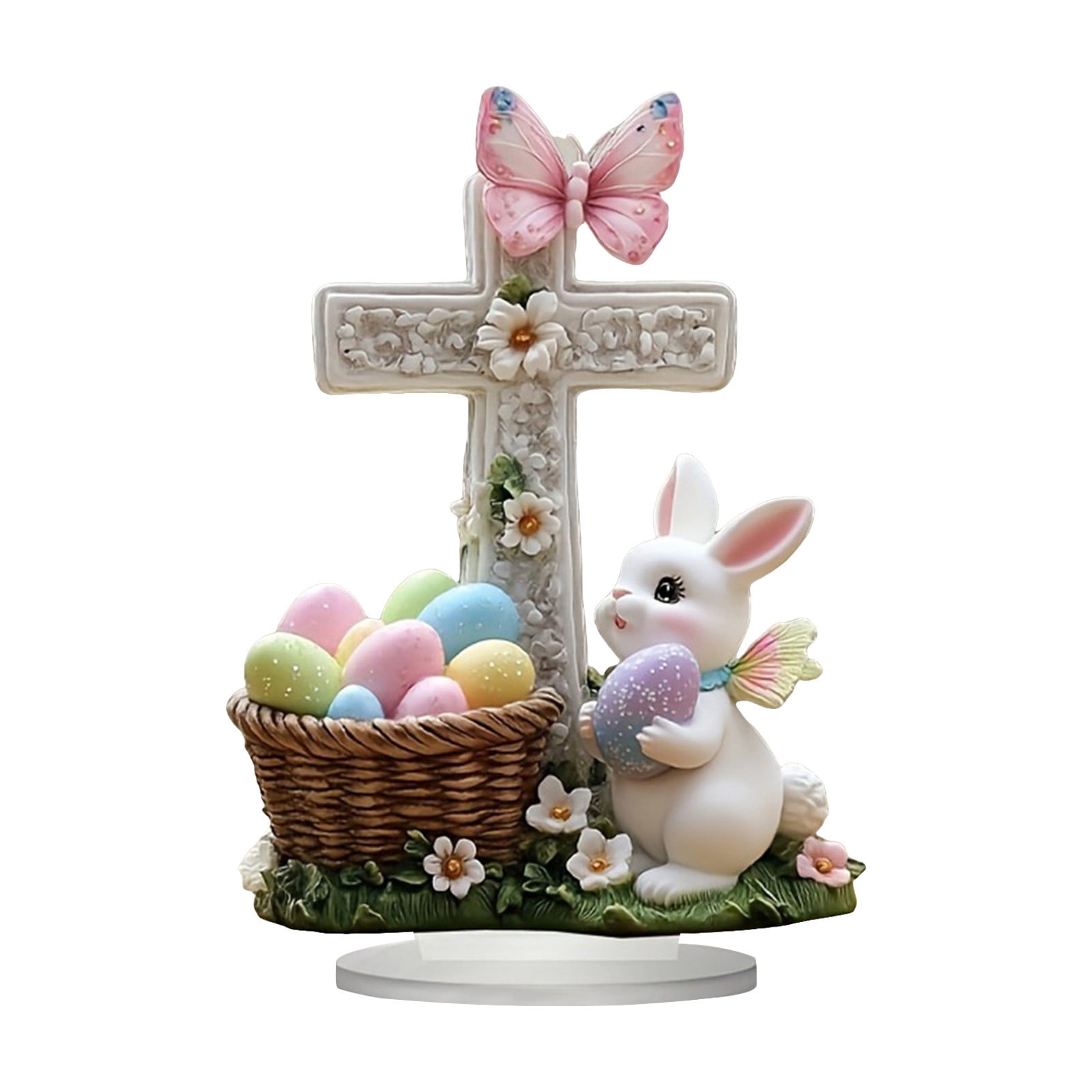 Easter Bunny Egg Family Decorations Spring 2D Flat Easter Exquisite ...