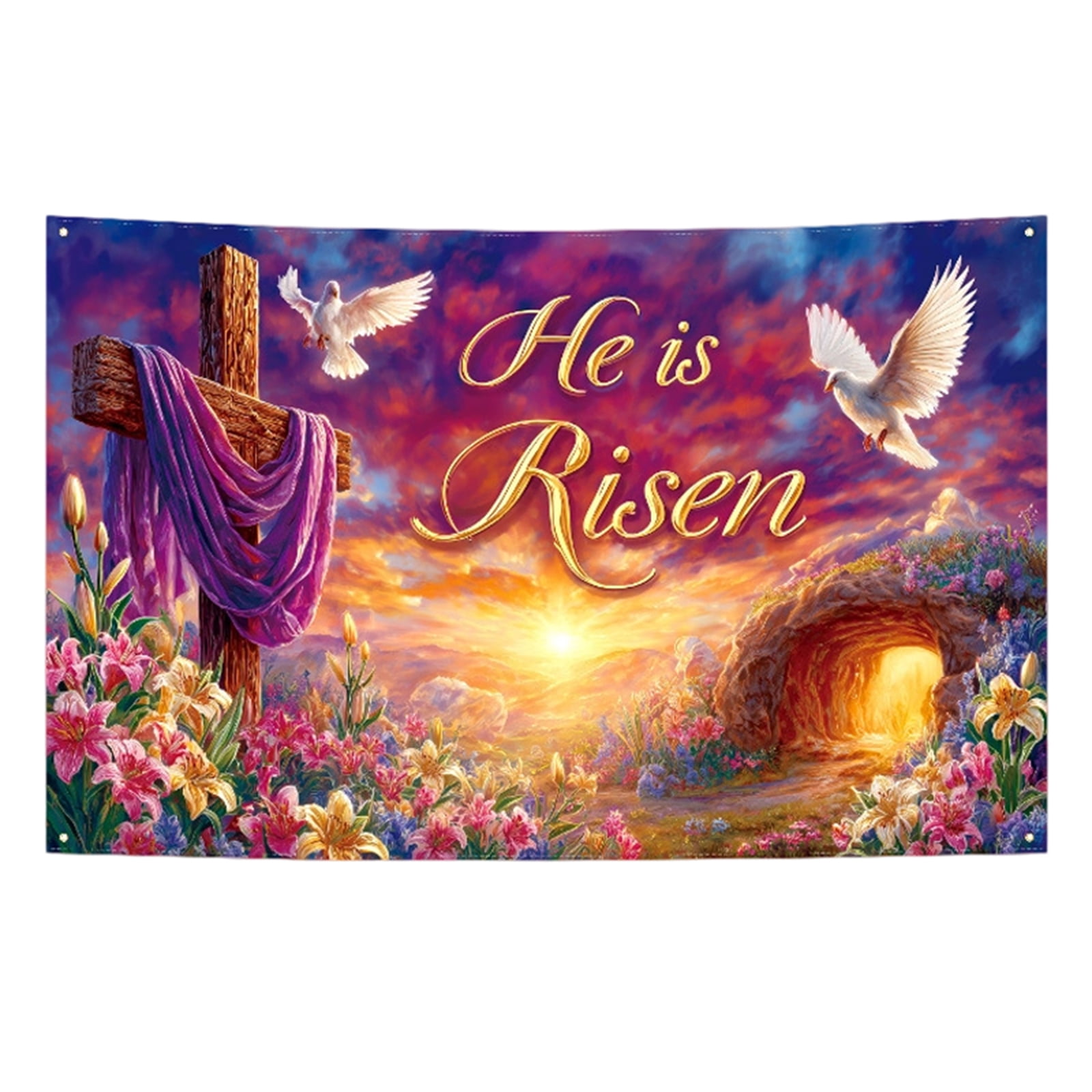 Easter Bunny & Egg Party Backdrop Banner - 3D Hole Effect Holiday Photo ...