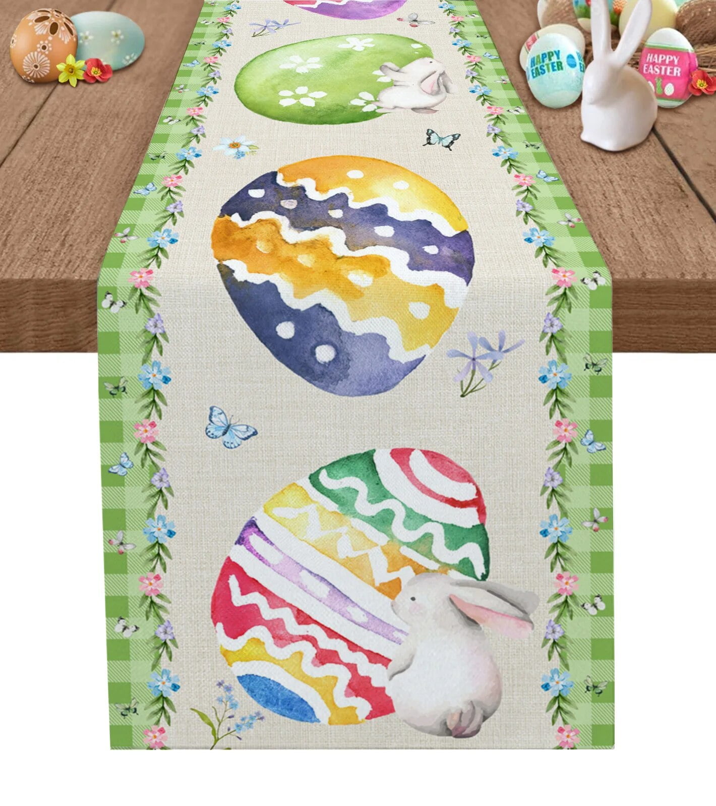 Easter Bunny Egg Table Runners Modern Wedding Tablecloths Party Decor ...