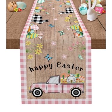 DII Easter Folk Garden Embellished Table Runner, 72 x 14", 100% Cotton ...