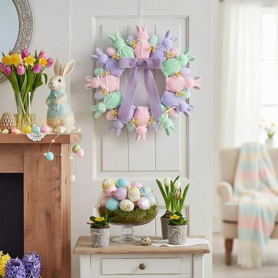 Easter Bunny Egg Wreath Spring Home Door Wall Decor Party Garland ...