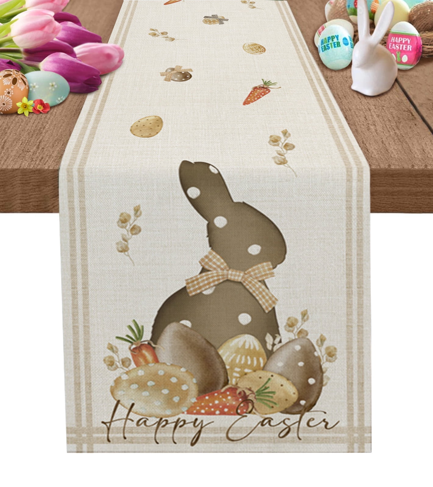 Easter Bunny Eggs Radish Table Runner Easter Party Dining Table r ...