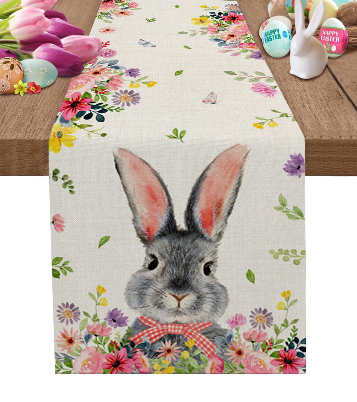 Easter Bunny Eggs Radish Table Runner Easter Party Dining Table r ...