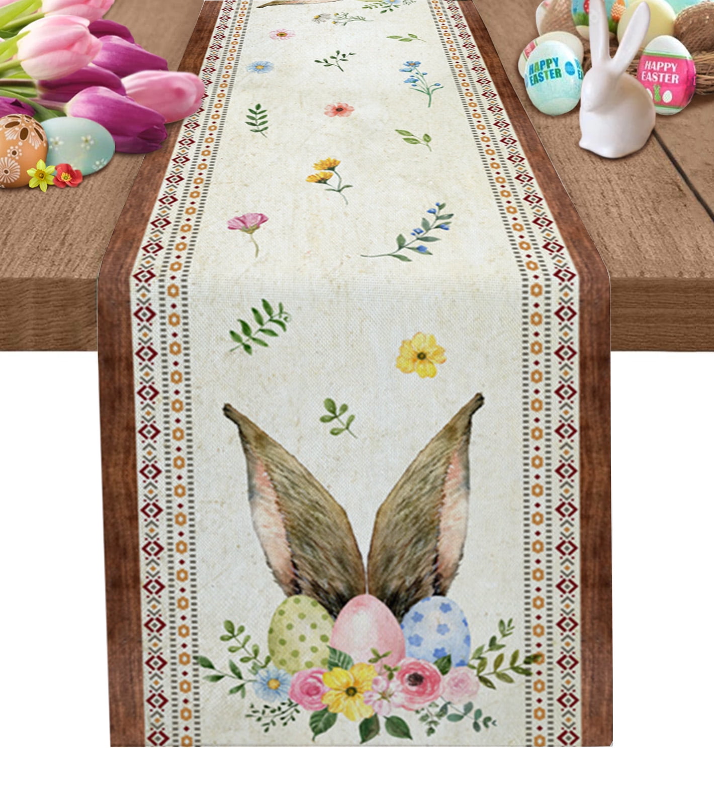 Easter Bunny Eggs Radish Table Runner Easter Party Dining Table r ...