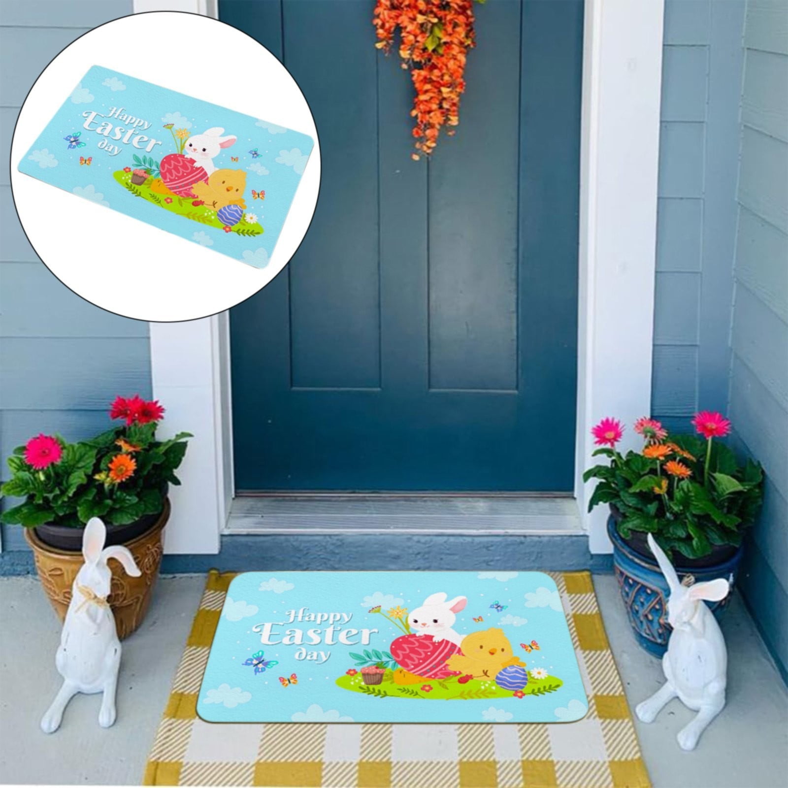 Easter Bunny Elegant Decorative Doormat Seasonal Spring Easter ...