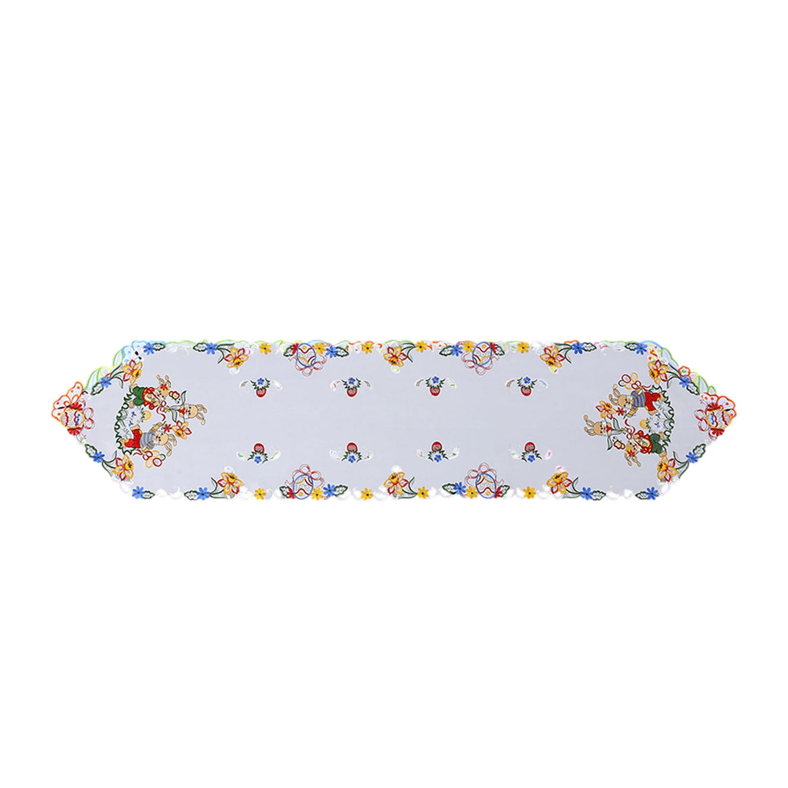 Easter Bunny Embroidered Table Runner With Polyester Material, Durable ...