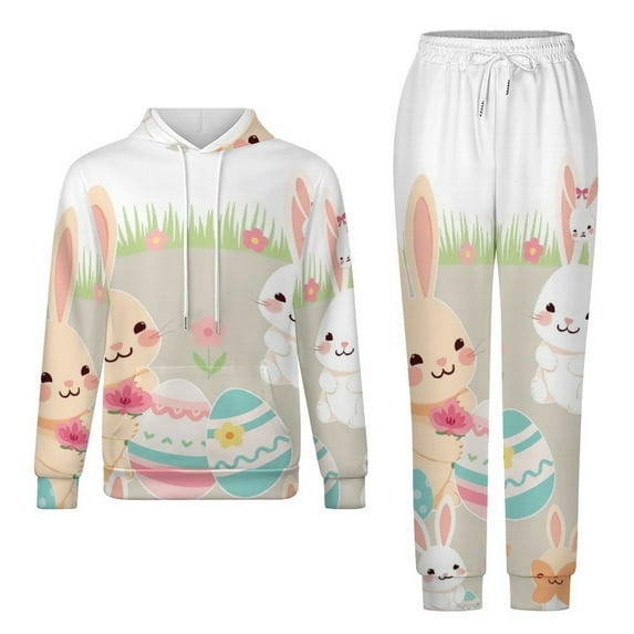 Easter Bunny Family Fun Hoodie And Pants Set Tracksuit Men Women ...