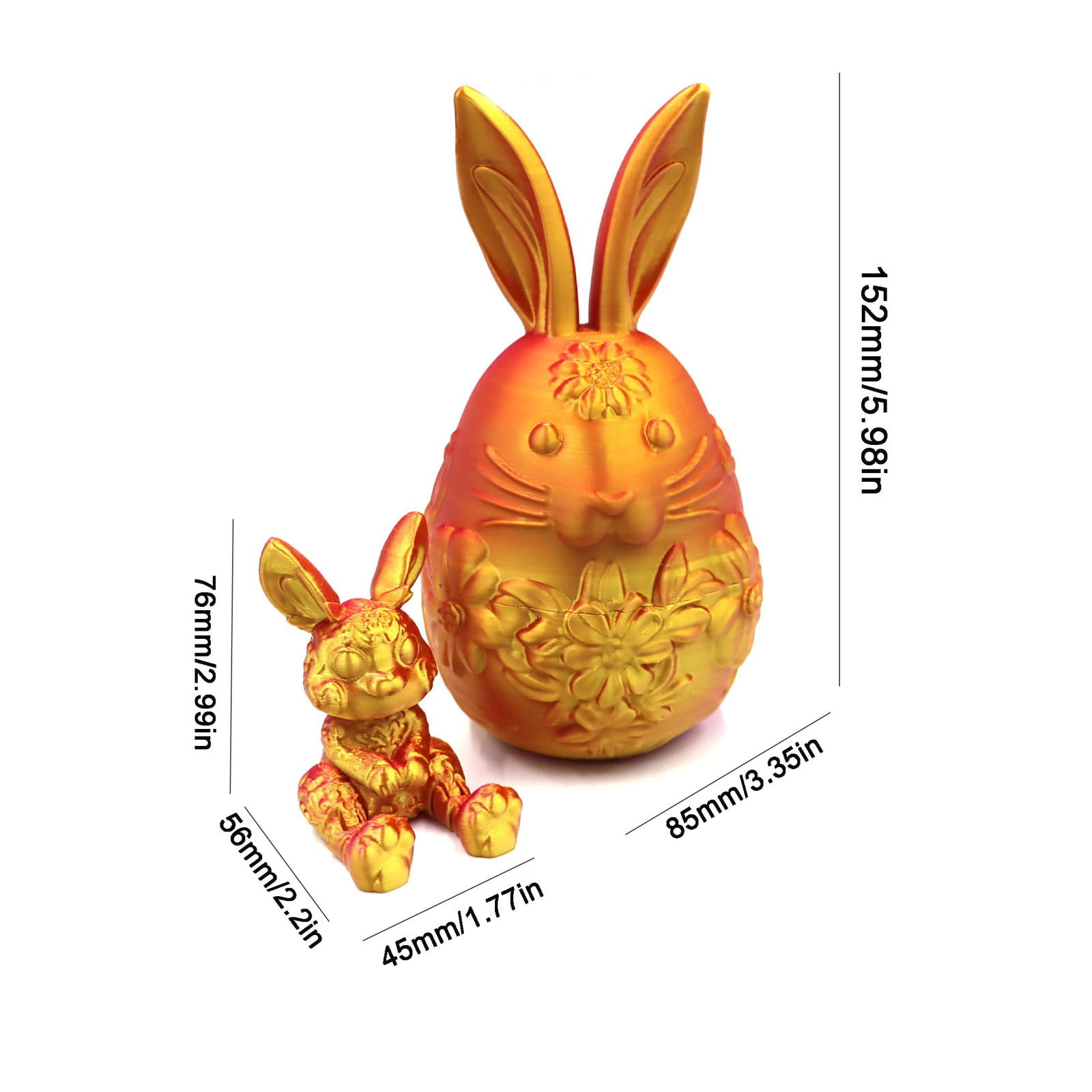 Easter Bunny Fidget Toy, Movable Joint Decoration Figurine, 3D Printed ...