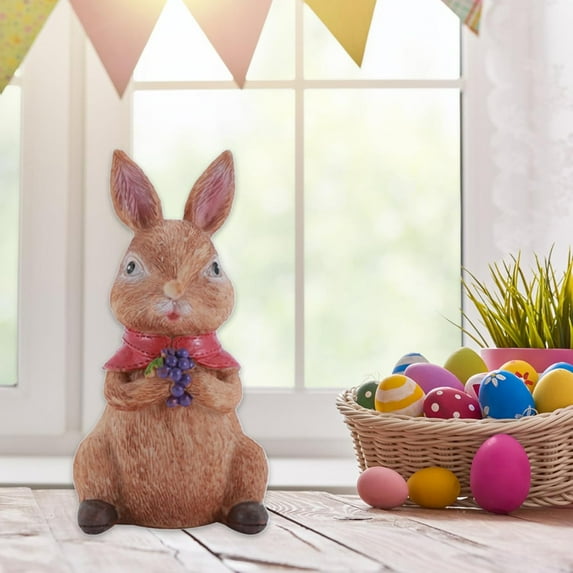 Easter Bunny Figurine 5.9-Inch Standing Bunny, Elegant Desktop Animal ...