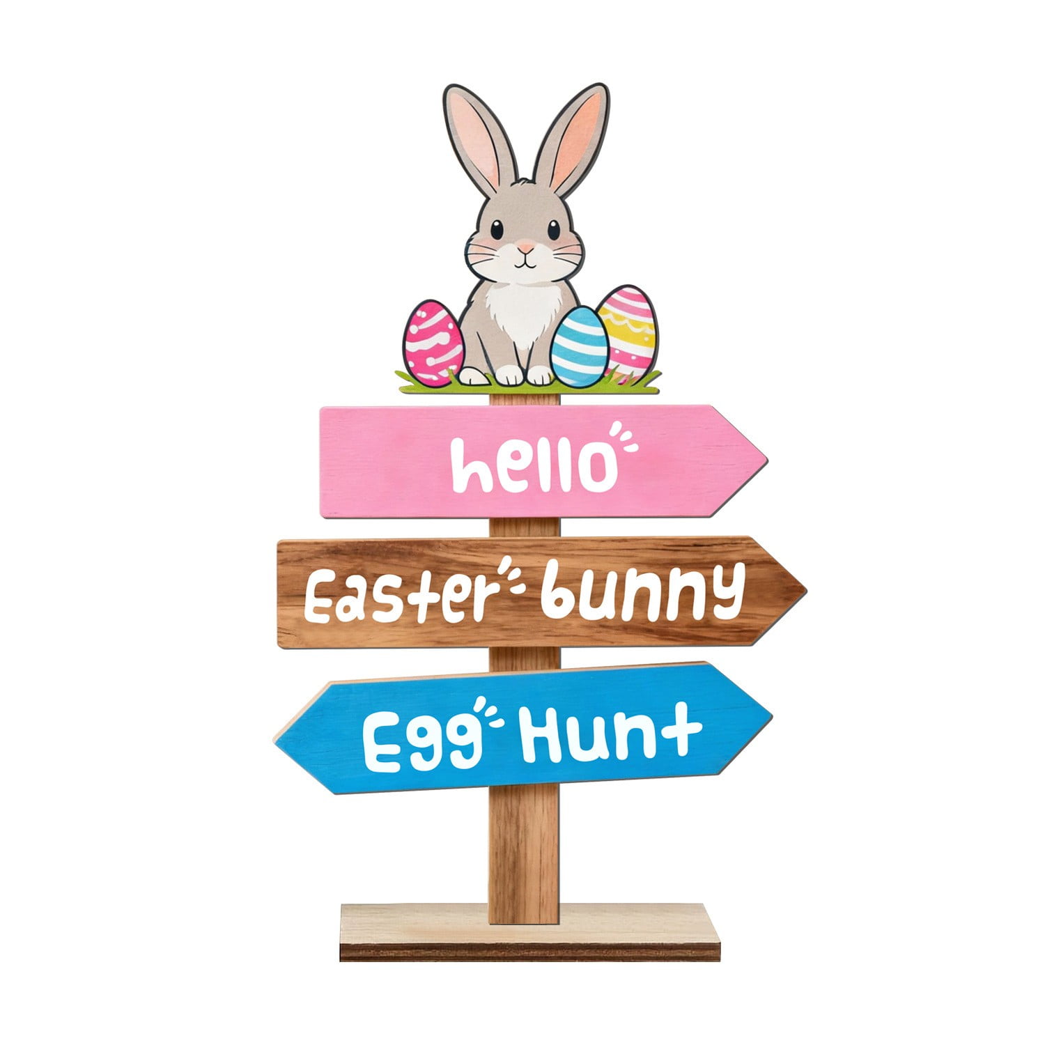 Easter Bunny Figurine Decor, Premium Wooden Figurine, Durable Design ...