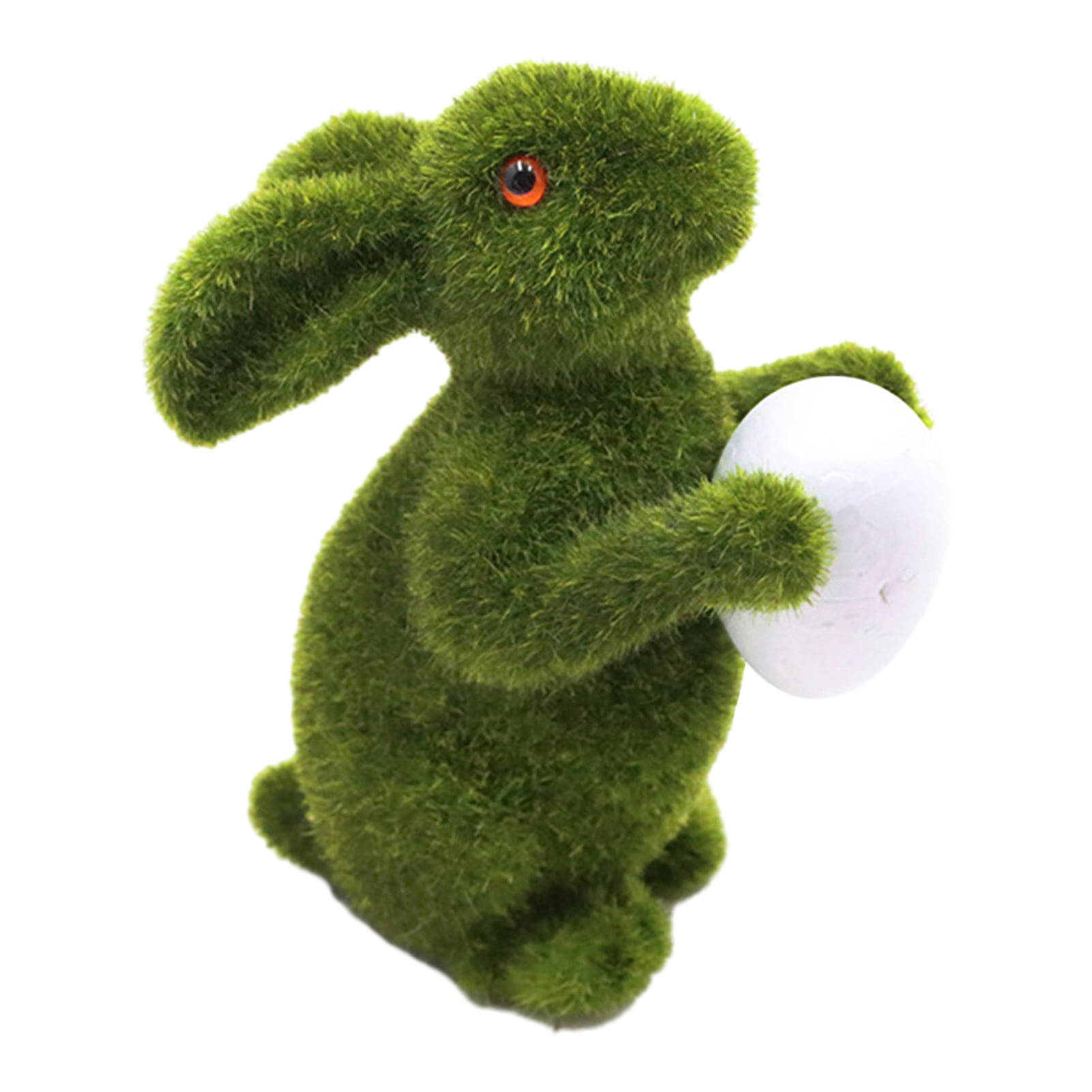 Easter Bunny Figurine Flocking Simulated Rabbit Statue Adorable ...