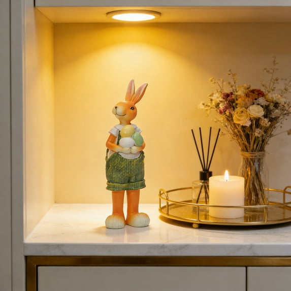 Easter Bunny Figurine, Green Shorts Rabbit Decor, Rabbit Ornament For ...