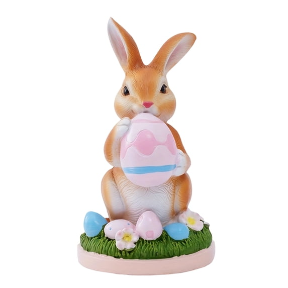 Easter Bunny Figurine Hand-Painted Fine Resin Craft, Spring Holiday ...