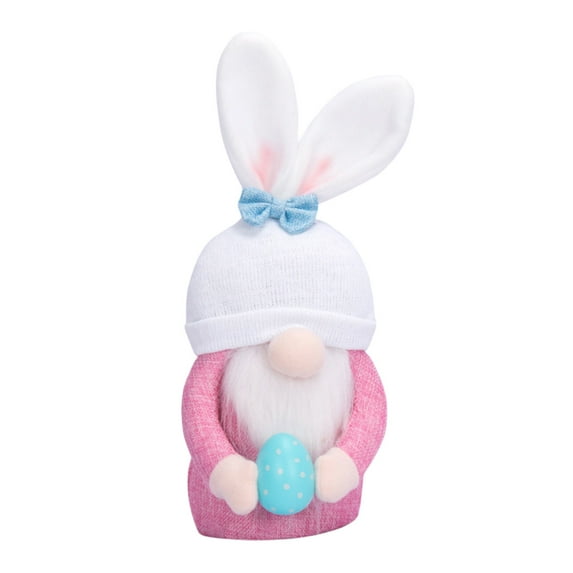 Easter Bunny Figurine Holding Colored Eggs Radish Cute Bunny Doll ...