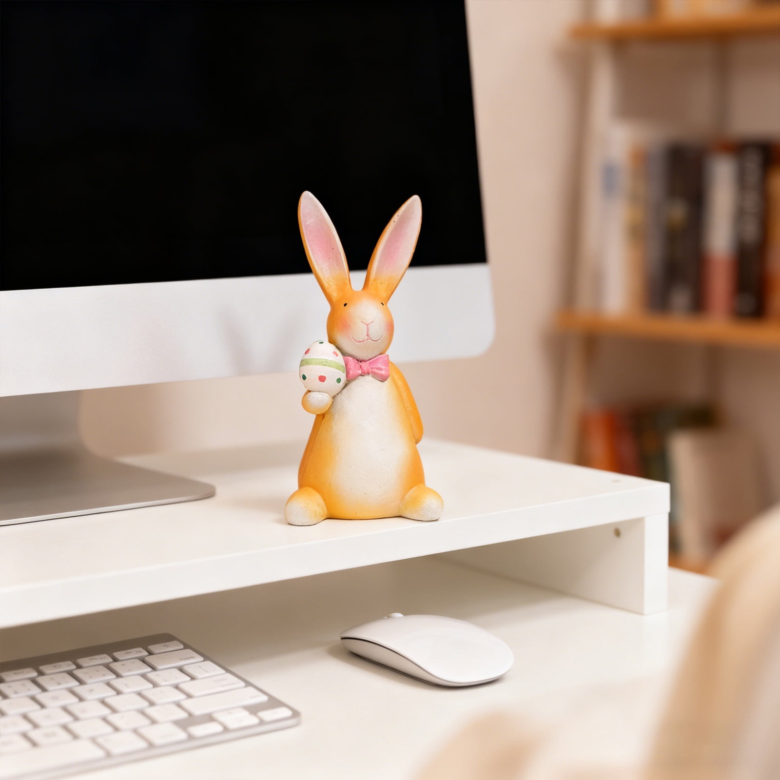 Easter Bunny Figurine, Rabbit Statue With Egg Decor For Easter ...