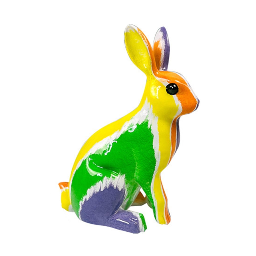 Easter Bunny Figurine Resin Colorful Rabbit Statue Art Crafts ...