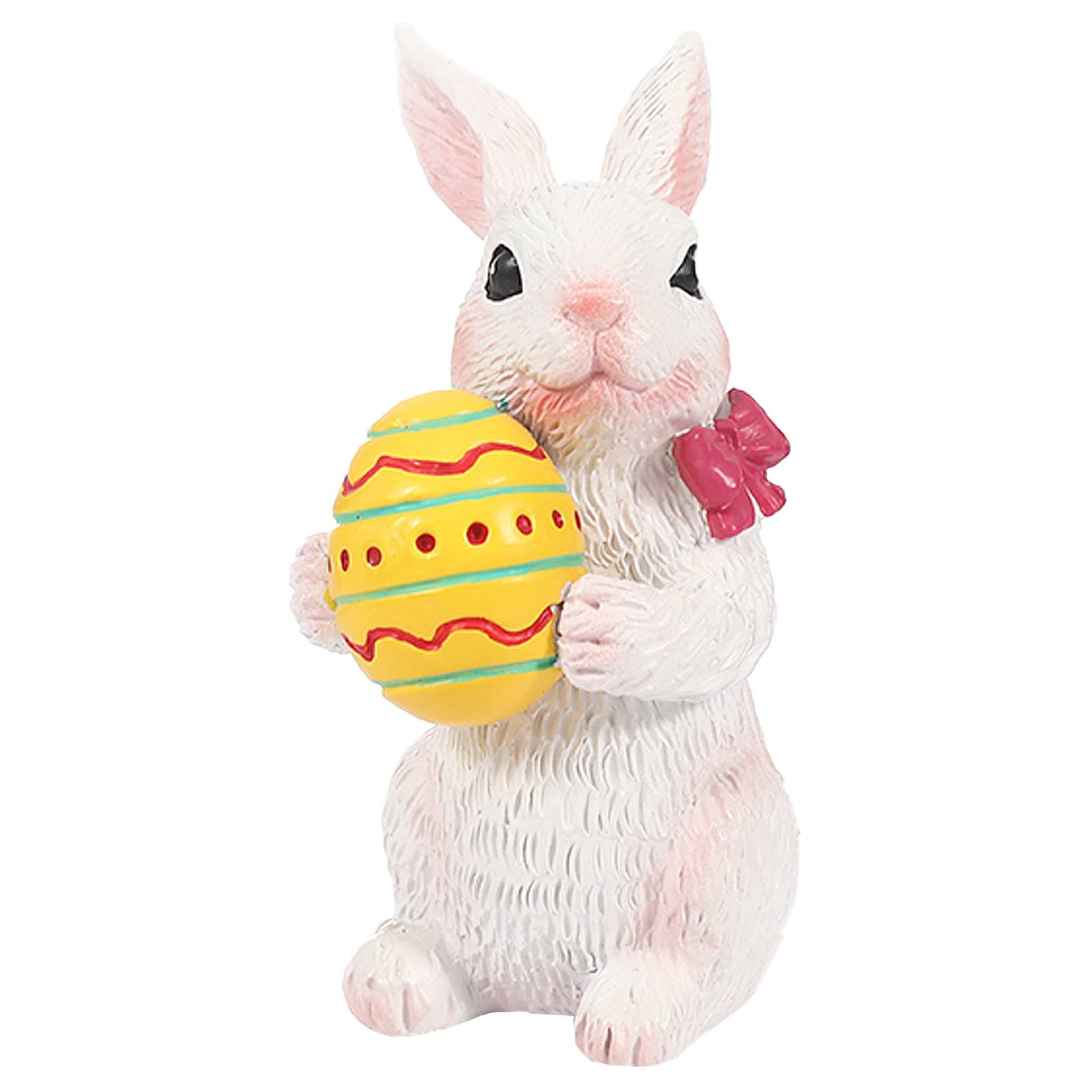Standing Easter Bunny Couple Figurine Holding Egg, Desktop & Garden ...
