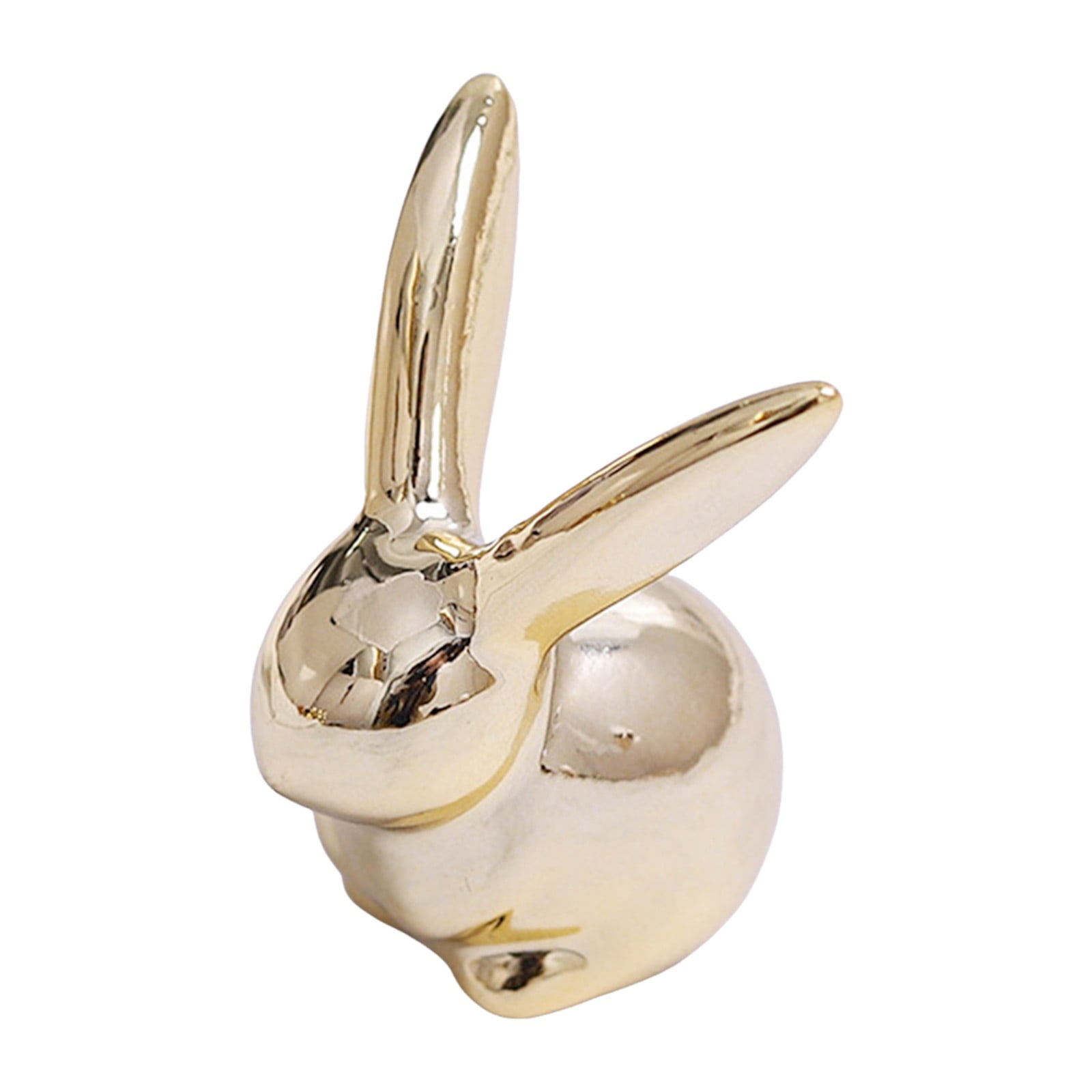 Easter Bunny Figurines Decor Mini Ceramic Golden Bunnies Spring ...